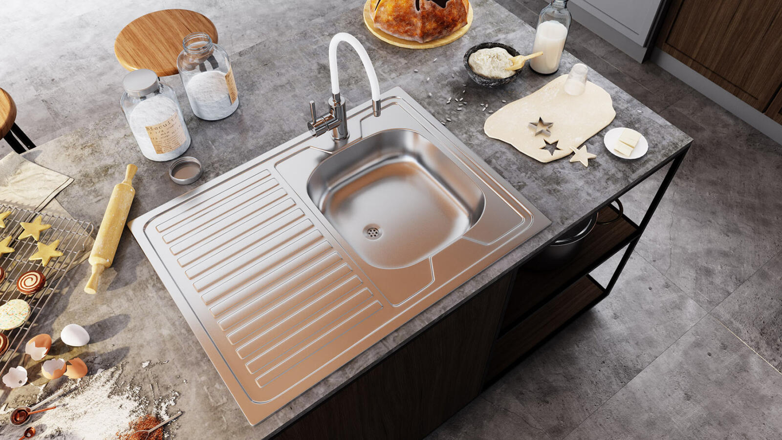 Zumba Flexy bela slavina za sudoperu | FERRO | Noks