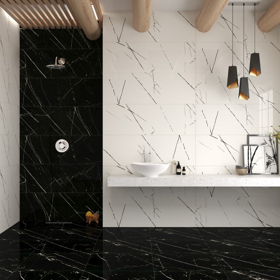 Agatha White 40x120cm | Zidne pločice mermernog dezena