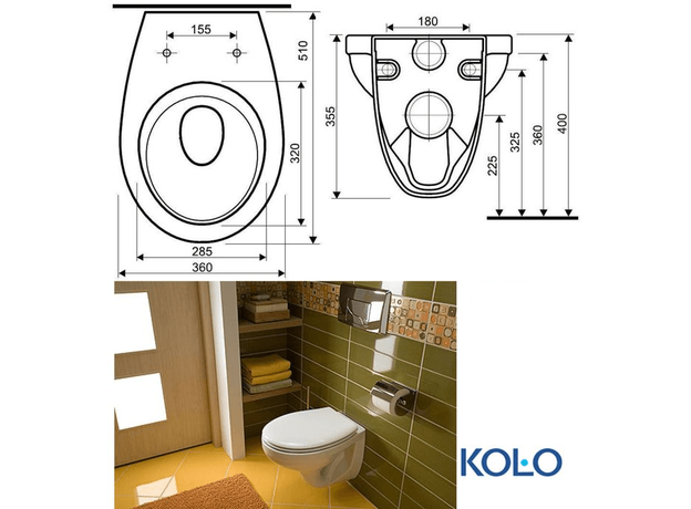 Kolo Idol set 3/1 WC šolja sa daskom, vodokotlić i tipka - Noks